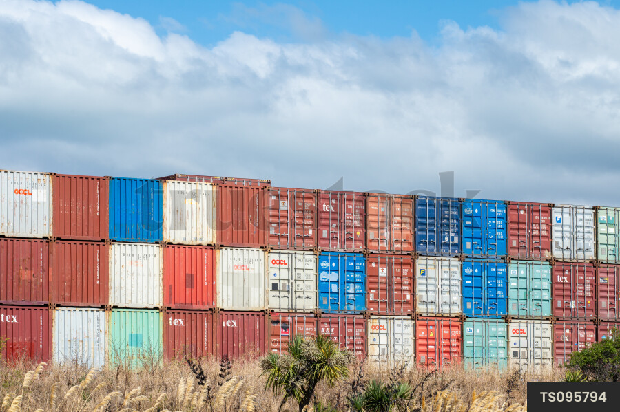 TS095794 Shipping containers in Lyttelton by James Stonley - Truestock