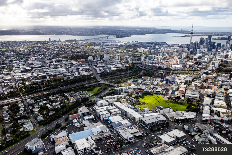 Auckland City Aerial View by James Rua - Truestock