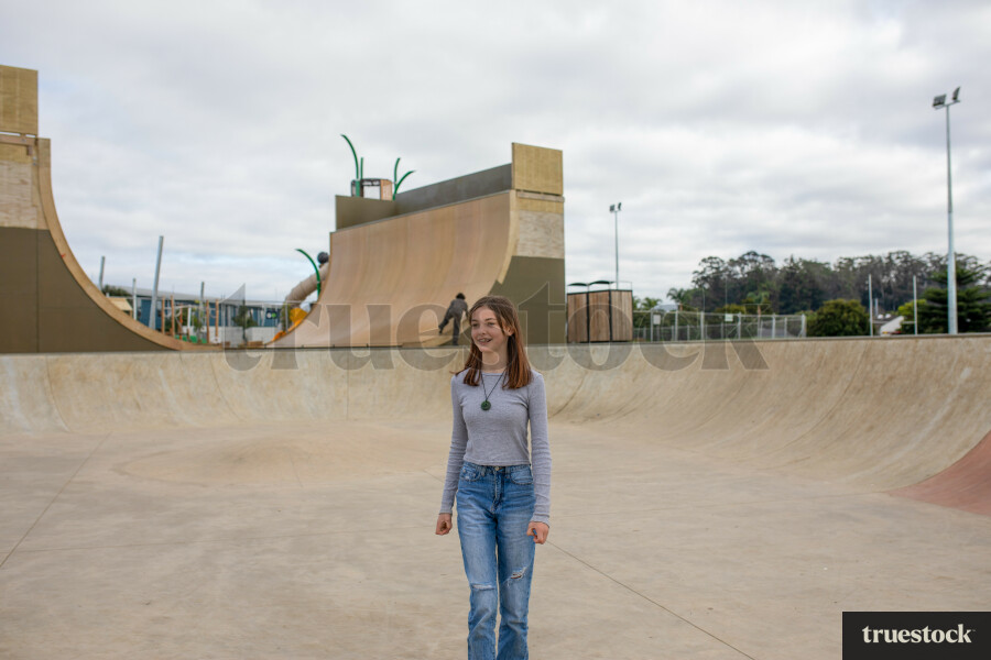 TS336569 Teen Girl Standing in Skate Park by Northland Photography ...