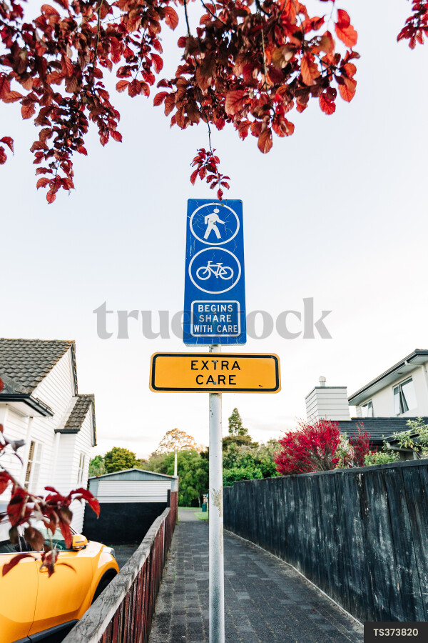 Walkway and cycleway sign by Irene Maton - Truestock