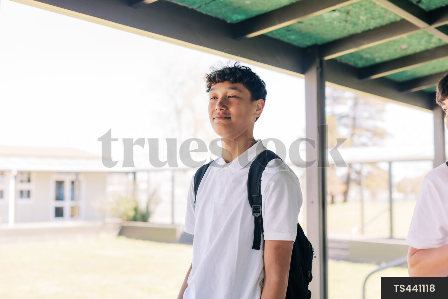 Portrait of Young Boy at School by Erica Sinclair - Truestock