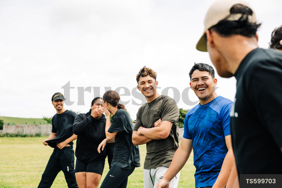 Team on Field at Training by Erica Sinclair - Truestock