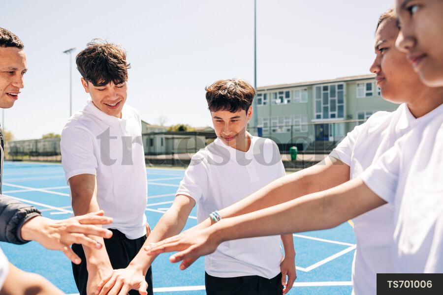 Students Having P.E Class on Court by Erica Sinclair - Truestock