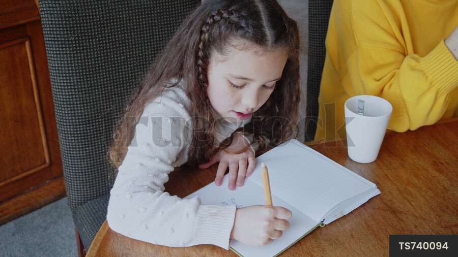 Young Girl Doing Homework by Traveller Audio & Visual - Truestock