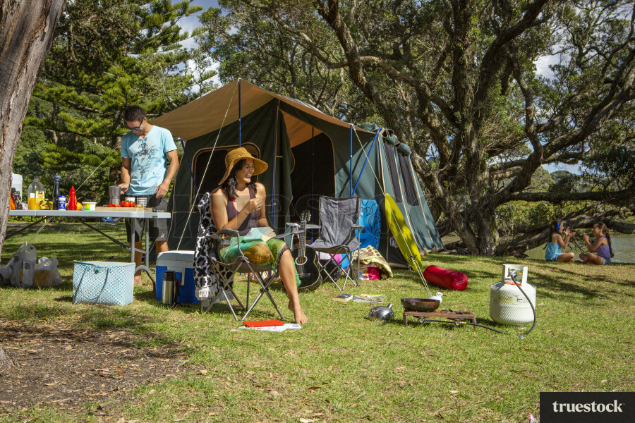 Family camping by Spid Pye - Truestock