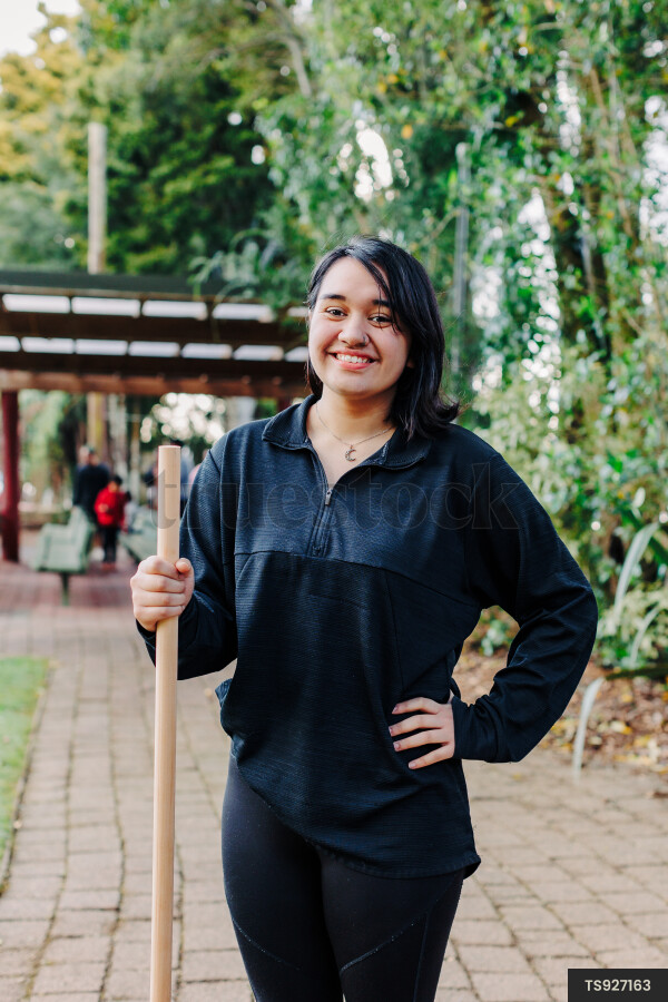 Portrait of Teen Girl at Marae by Erica Sinclair - Truestock
